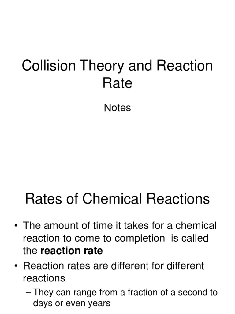Collision Theory and Reaction Rate | PDF
