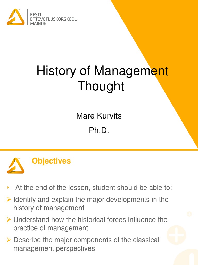 History of Management Thought | PDF | Bureaucracy | Max Weber