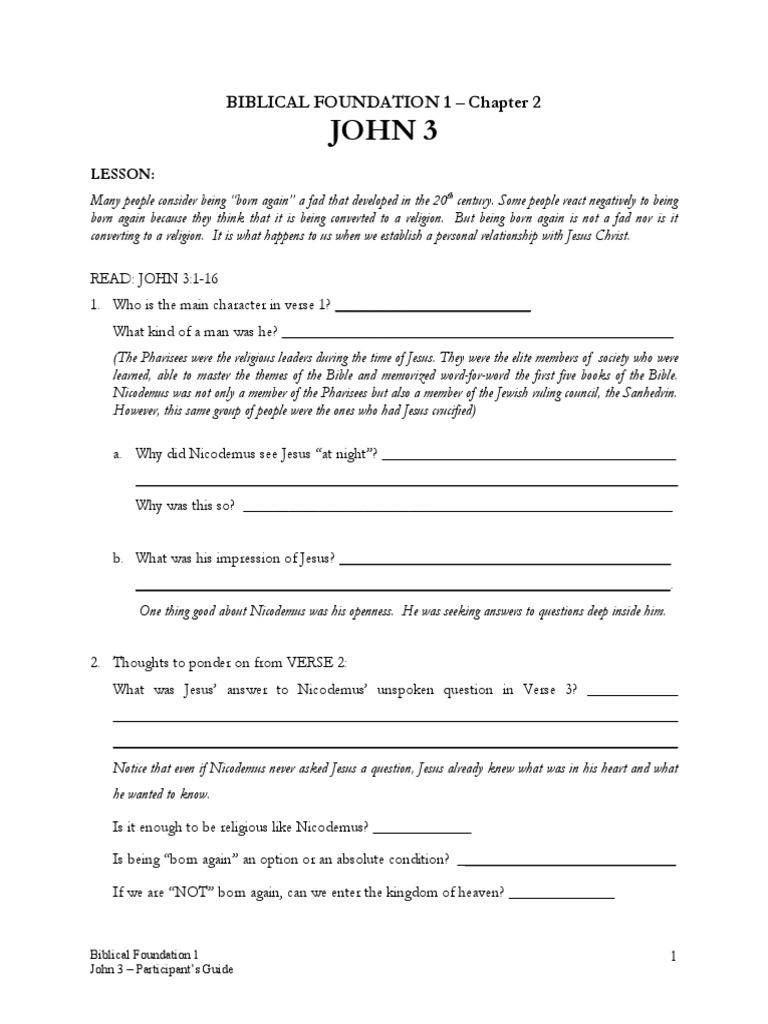 Chapter 2 John 3 Born Again | PDF | Eternal Life (Christianity) | Sin