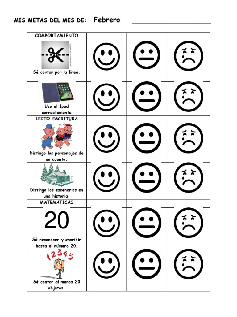 Mis Metas Del Mes Febrero | PDF