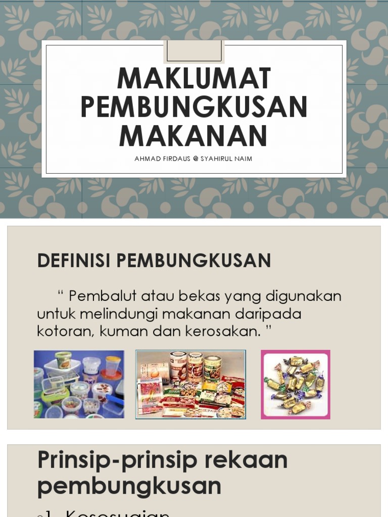 Maklumat Pembungkusan Makanan | PDF