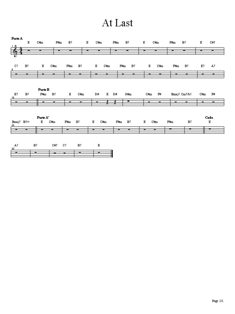 At Last Piano Chords and Sheet Music | PDF