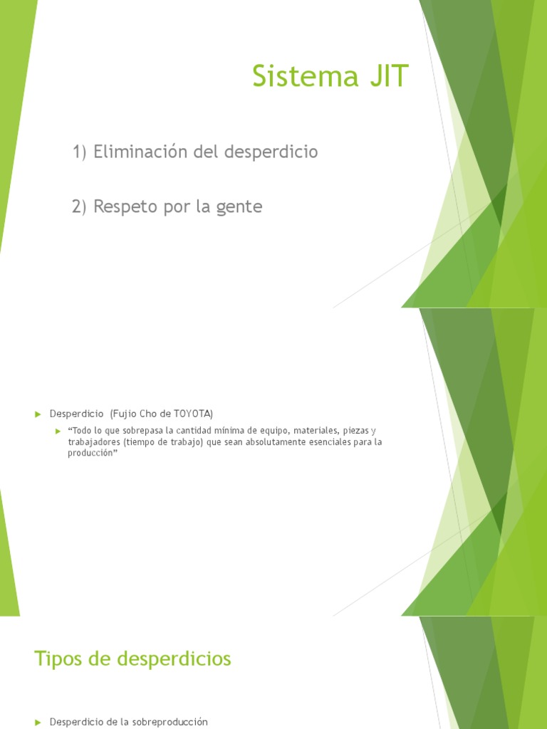 Sistema JIT: Eliminación de Desperdicios | PDF | Calidad (comercial ...