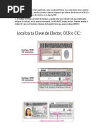 Información sobre Código CIC y OCR INE | PDF