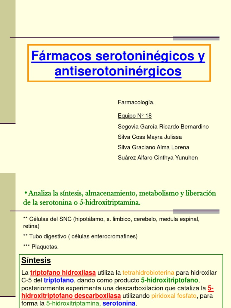 Farmacología de la Serotonina | PDF | Serotonina | Drogas