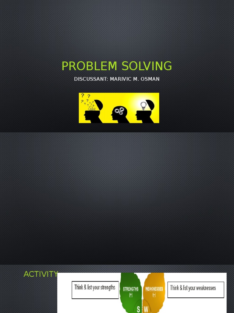 Problem Solving | Download Free PDF | Intuition | Thought