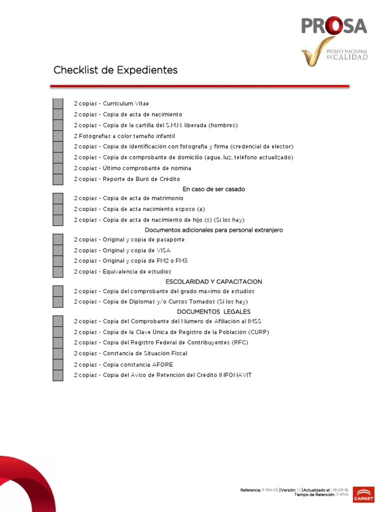 Checklist de Expediente | PDF