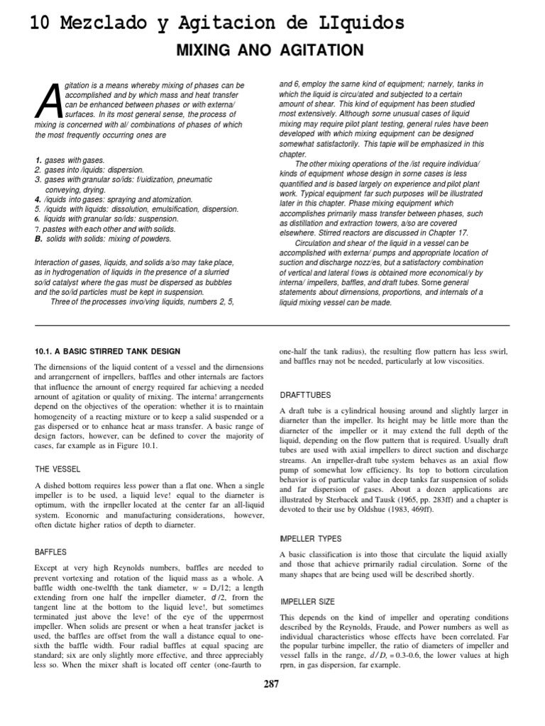 Mixing and Agitation 93851 - 10 A | PDF | Reynolds Number | Liquids
