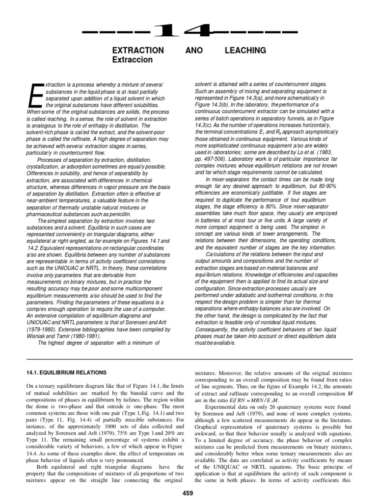 Extraction and Leaching Processes: Continuous Countercurrent Systems ...
