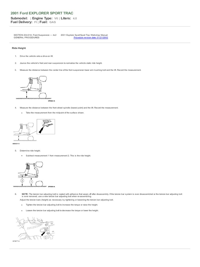 Ride Height General Procedures PDF | Download Free PDF | Cars Of The ...