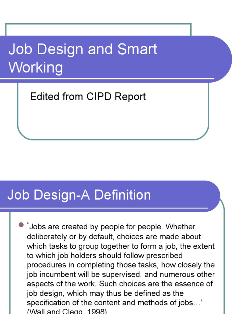 Job Design and Smart Working Insights | PDF | Motivation | Motivational