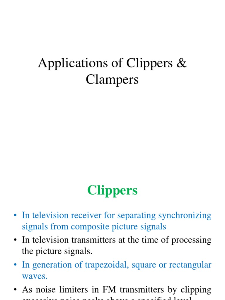 Applications of Clippers & Clampers | PDF