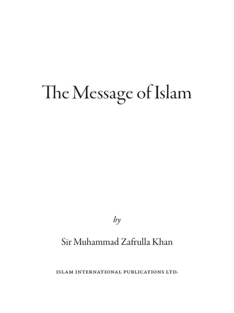 Message of Islam | PDF | Quran | Islam