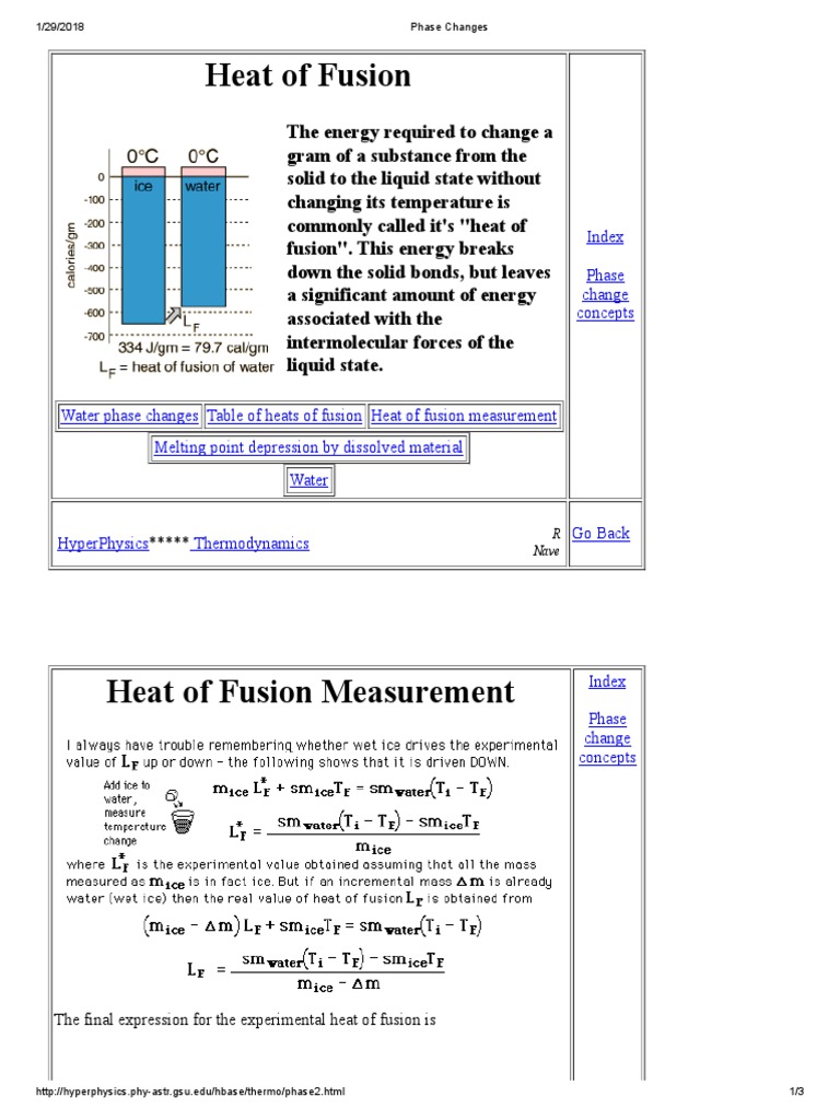 Heat of Fusion: Index Phase Change Concepts | PDF | Phase (Matter) | Heat