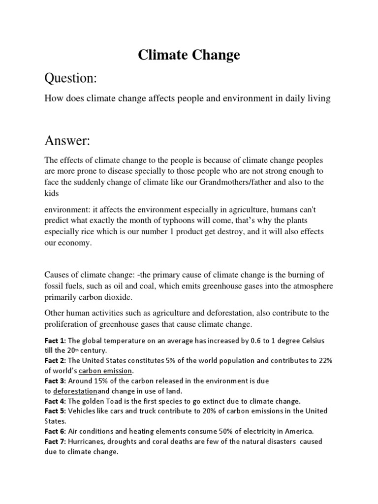 Climate Change: How Does Climate Change Affects People and Environment ...