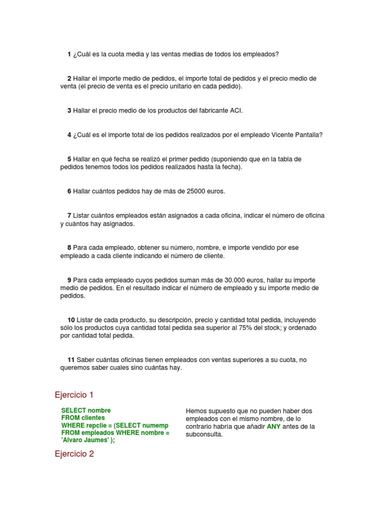 SQL Subconsultas | PDF | SQL | Enseñanza de matemática