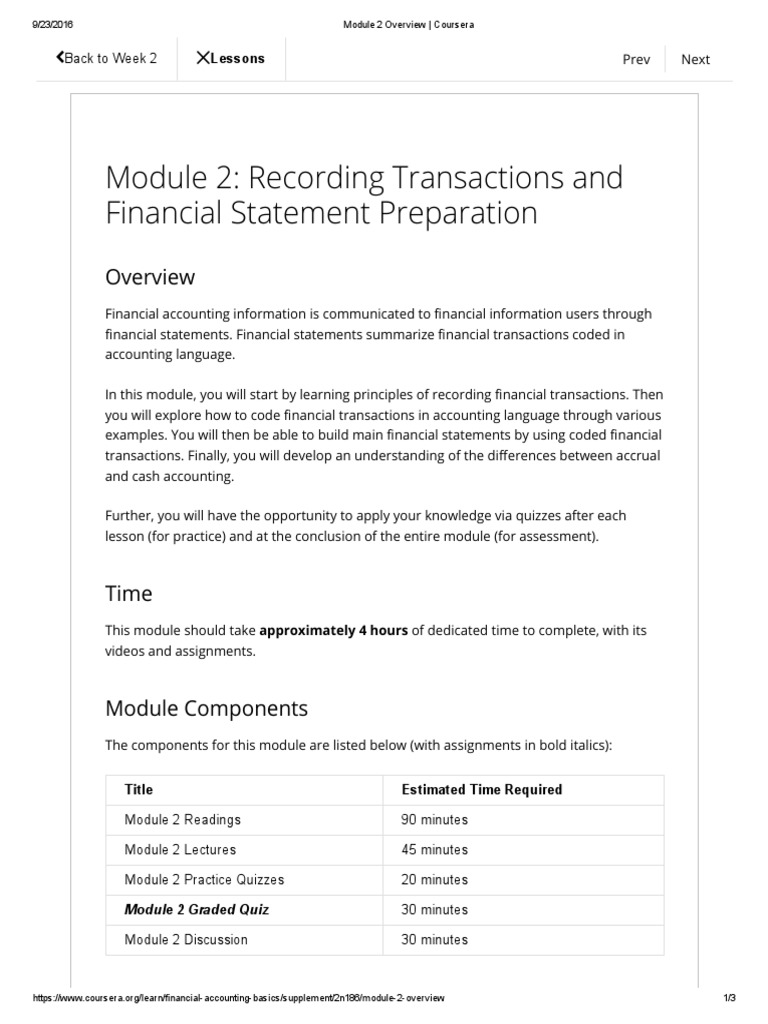 Module 2: Financial Transactions Overview | PDF | Financial Statement ...
