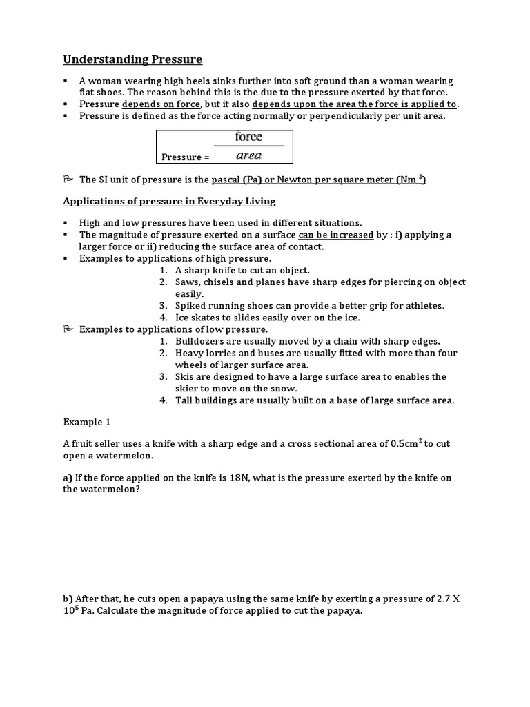 Understanding Pressure | PDF | Pressure | Atmosphere