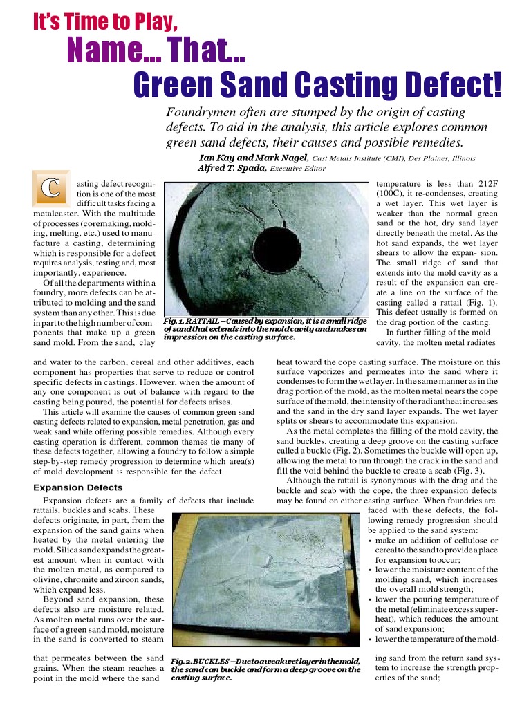 Green Cast | PDF | Casting (Metalworking) | Foundry