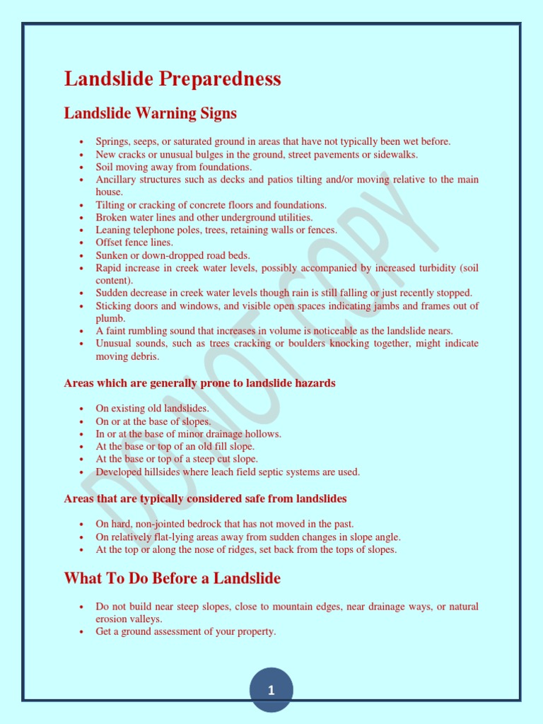 Landslide Preparedness | PDF | Landslide | Hazards