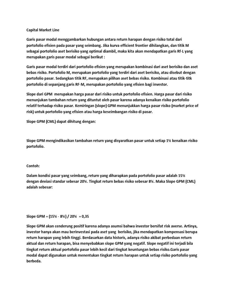 Capital Market Line | PDF | Pengelolaan Keuangan & Uang | Komputer