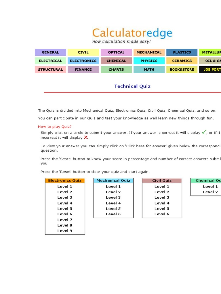 Technical Quiz: How To Play Quiz? | PDF | Learning | Leisure