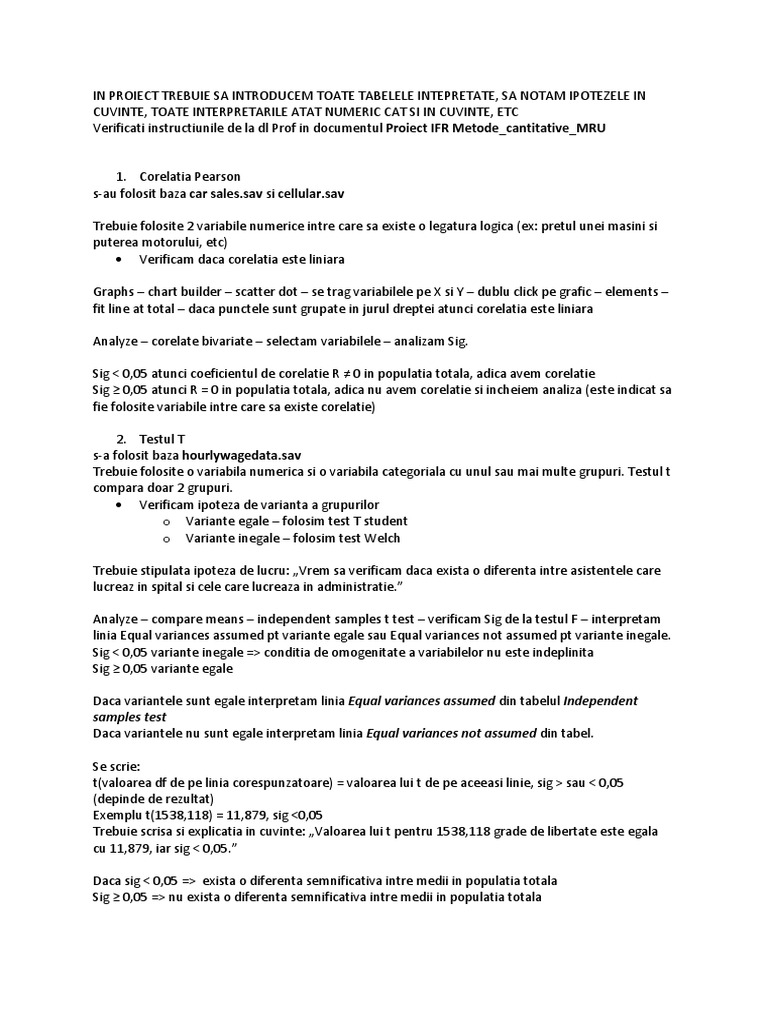 Ghid Proiect Spss (Mcant) | PDF