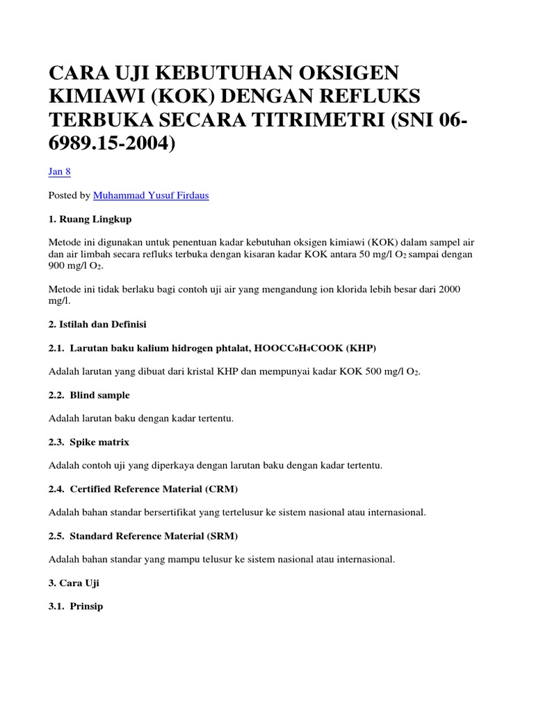 Cara Uji COD | PDF | Sains & Matematika