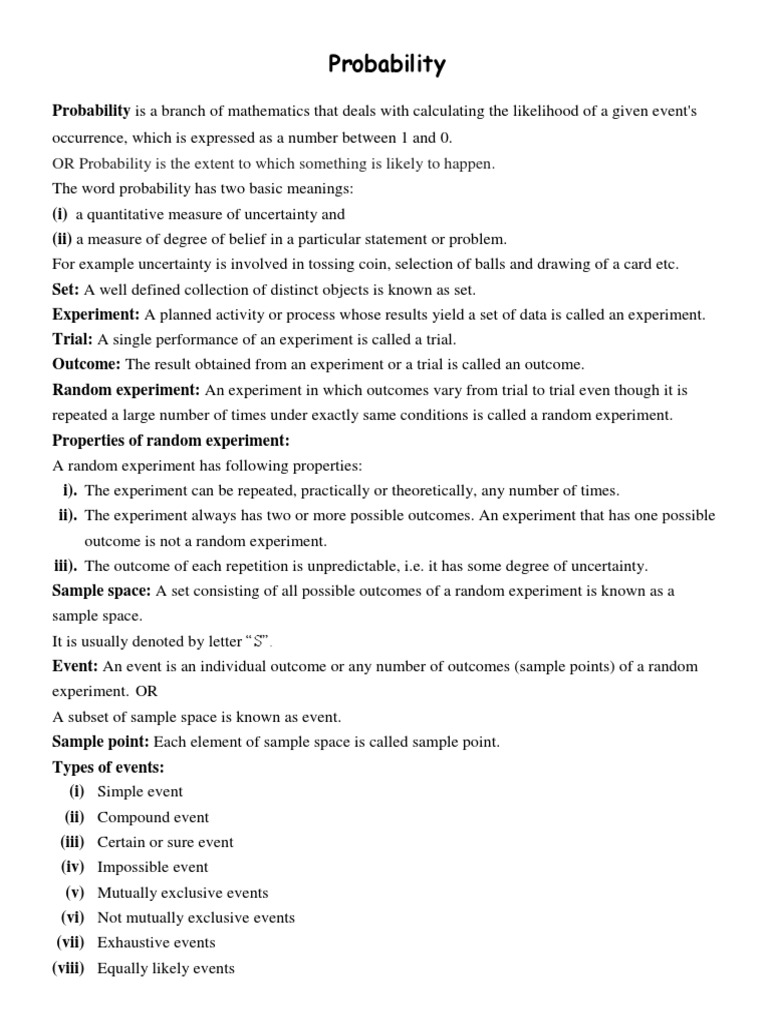 Probability: OR Probability Is The Extent To Which Something Is Likely ...