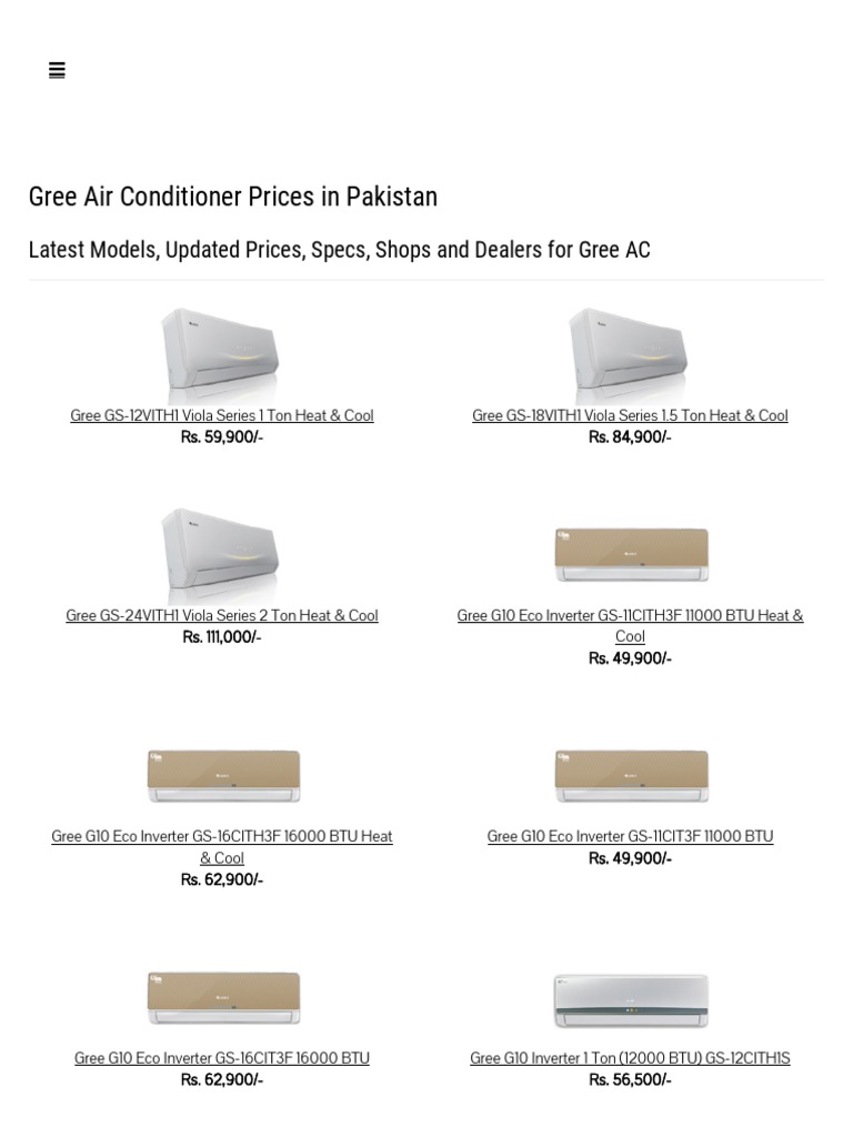 Gree AC Prices | PDF | Cold | Automation