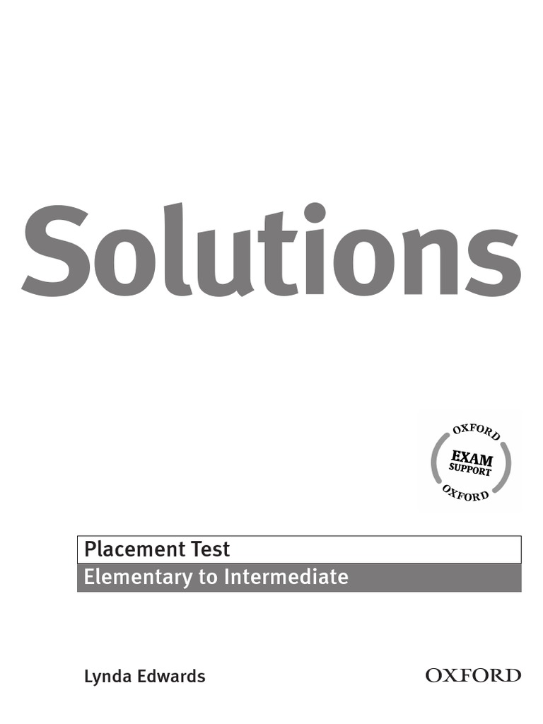 Solutions: Placement Test | PDF
