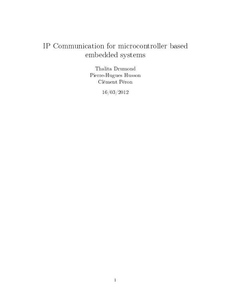 IP Communication For Microcontroller | PDF | Internet Protocols | I Pv6