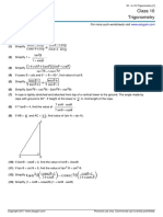 Class 10 Trigonometry Formula Sheet | PDF