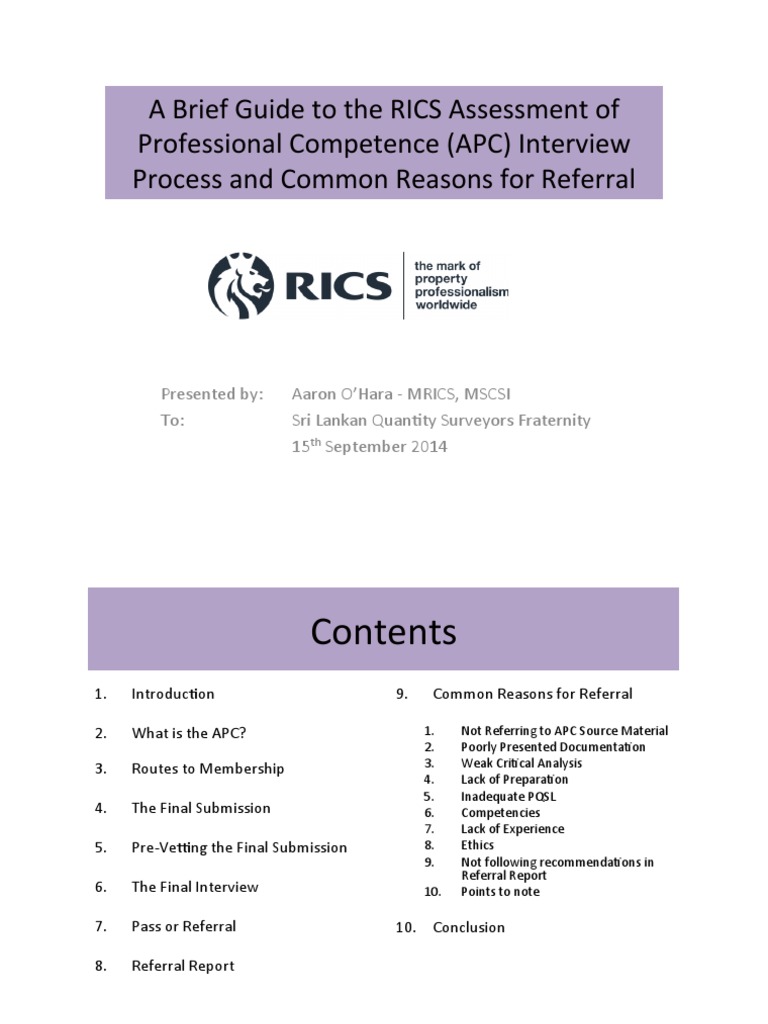 RICS - PRESENTATION.pdf | Competence (Human Resources) | Critical Thinking