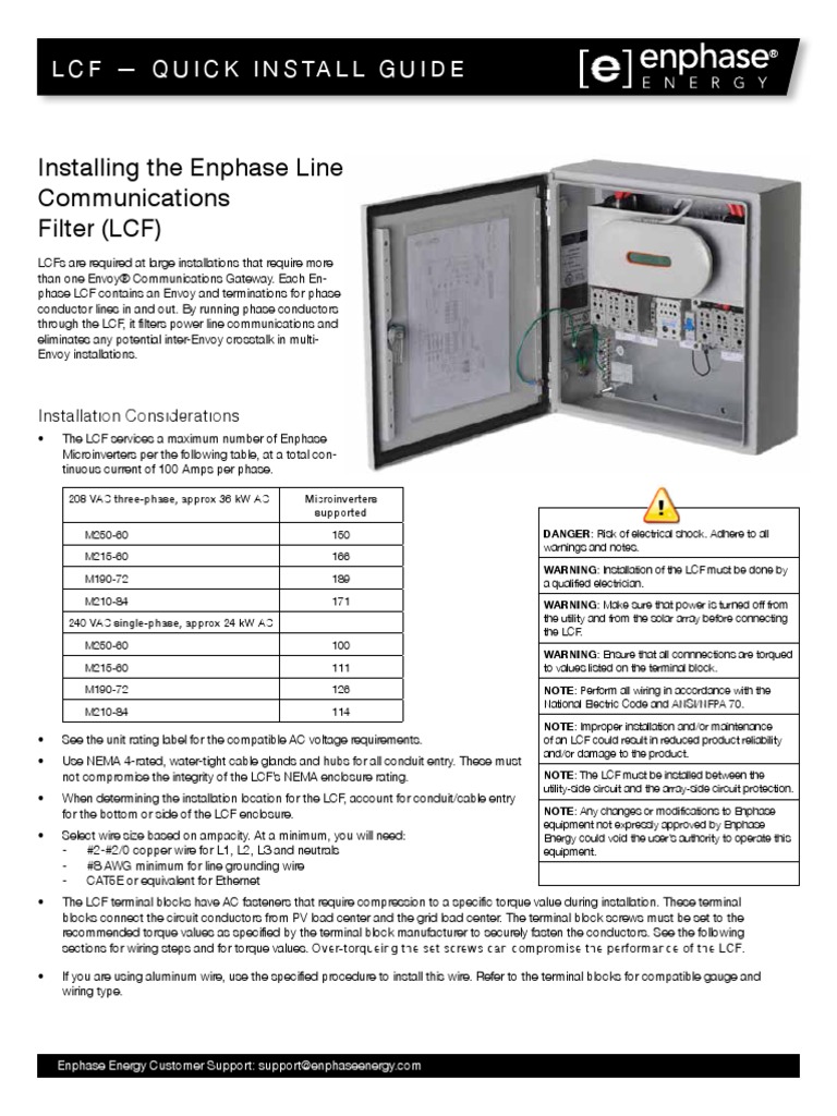 Enphase Quick Install Guide LCF | PDF | Electrical Wiring | Components