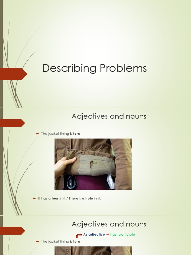 Describing Problems | PDF | Adjective | Language Mechanics