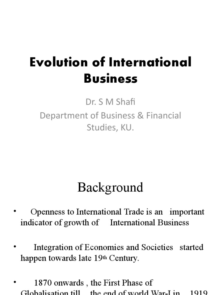 History of International Business Evolution | PDF