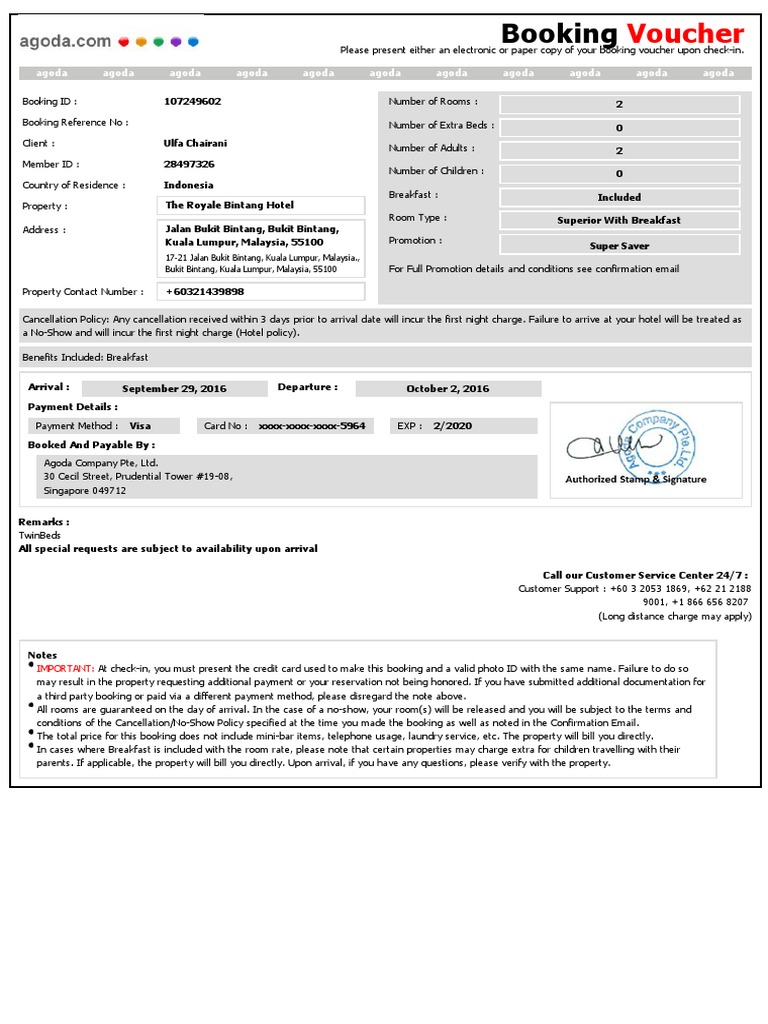 Booking: Voucher | PDF | Payments | Voucher