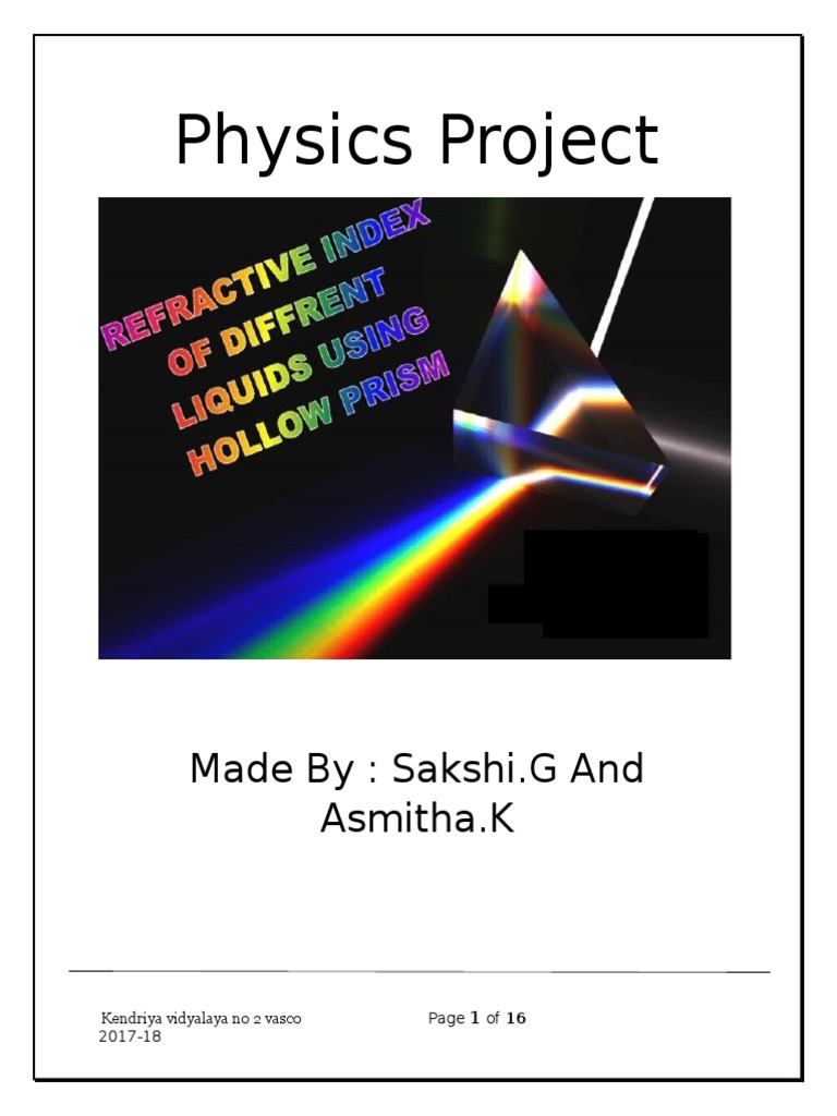 Prism Experiment Physics | PDF | Prism | Optics