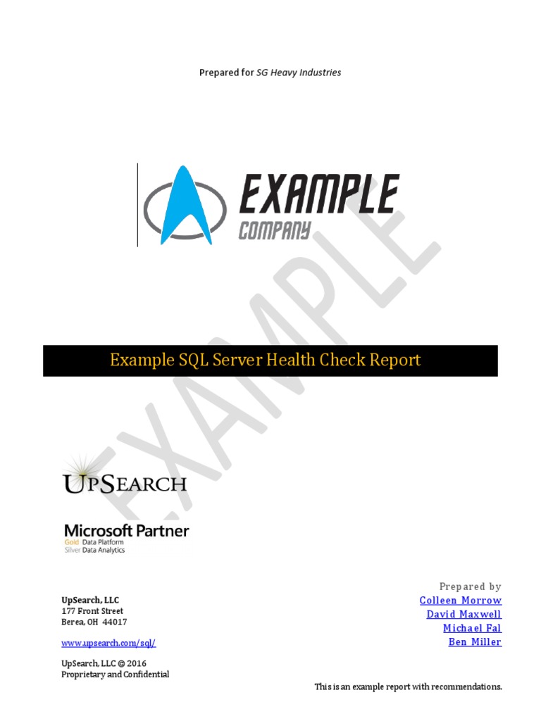 Example Health Check Report | Download Free PDF | Database Index ...