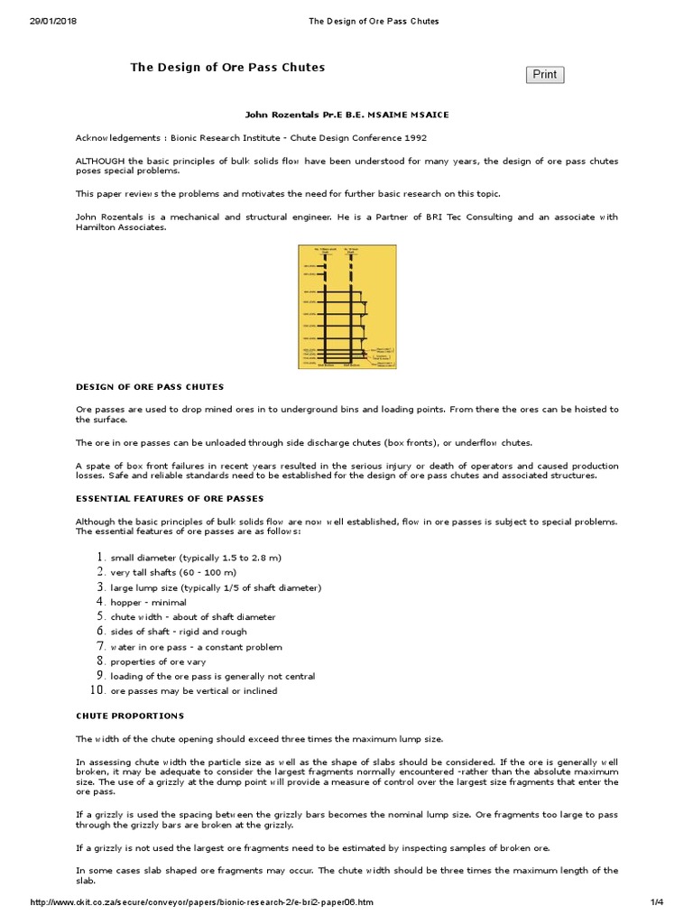 Ore Pass Chute Design Challenges | PDF | Pressure | Friction