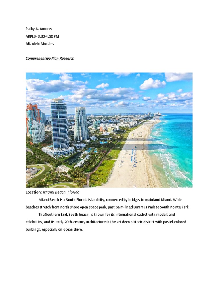 Miami Beach Comprehensive Plan Overview | PDF | Emergency Evacuation ...
