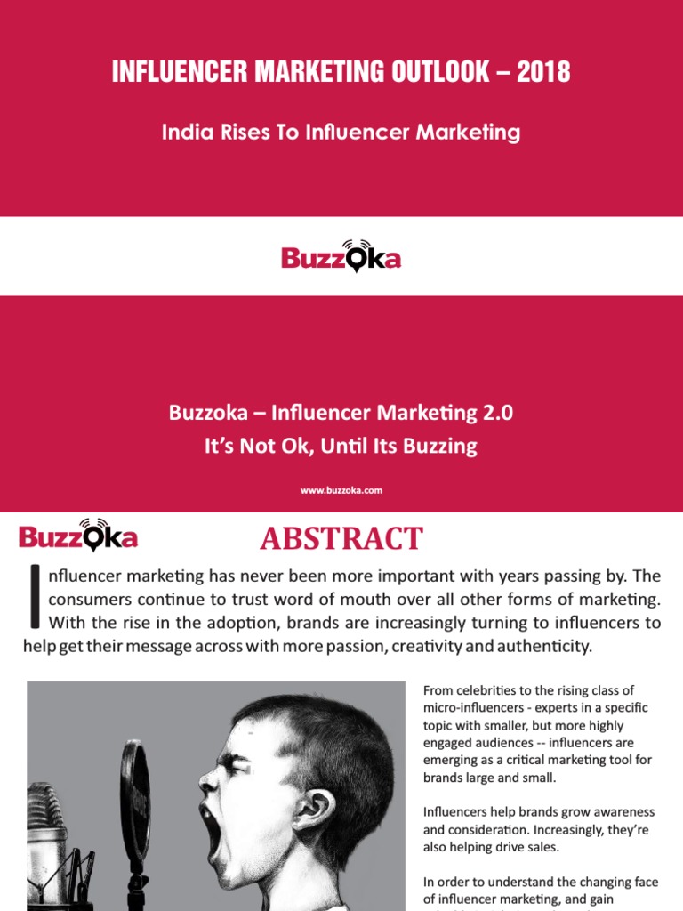 Buzzoka Influencer Marketing Outlook 2018 - Report | PDF | Brand ...