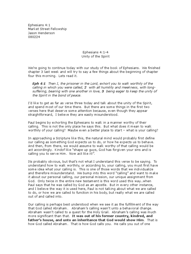 Eph 4:1 Then I, The Prisoner in The Lord, Exhort You To Walk Worthily ...