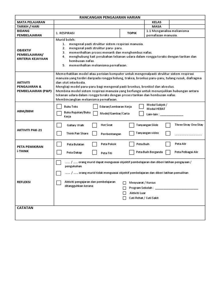 Setahun RPH Sains Tingkatan 3 | PDF