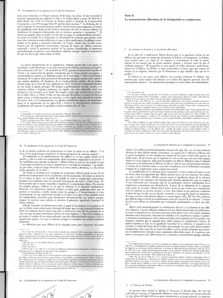 Wittkower Los Fundamentos de La Arquitectura en La Edad Del Humanismo Parte II La Interpretacion ...