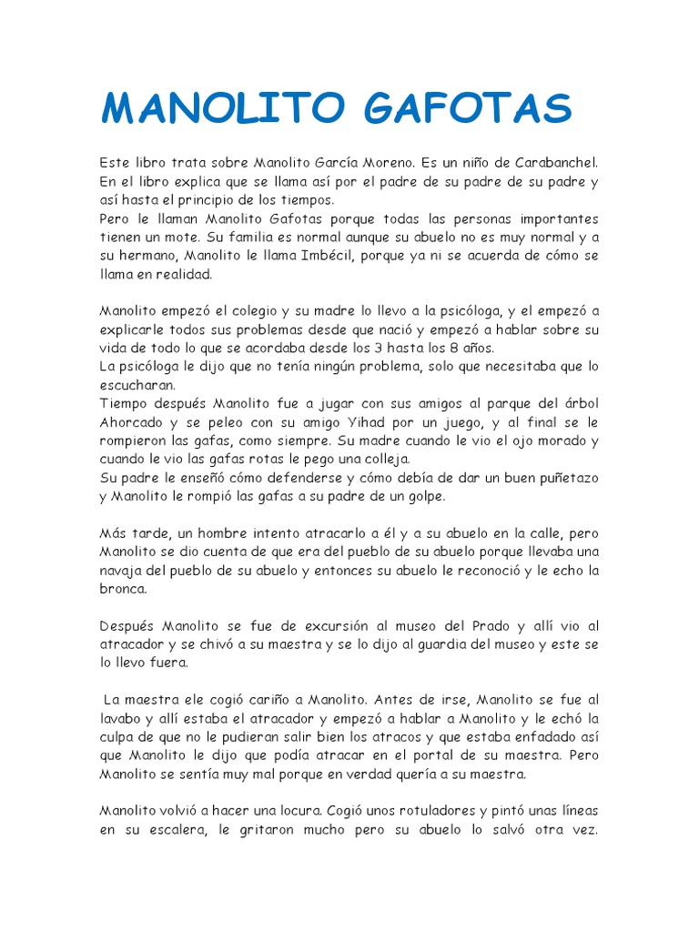 Manolito Gafotas | PDF | Ocio