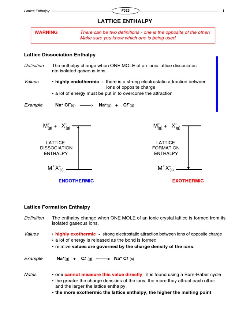 Lattice Enthalpy PDF | PDF | Solvation | Solution