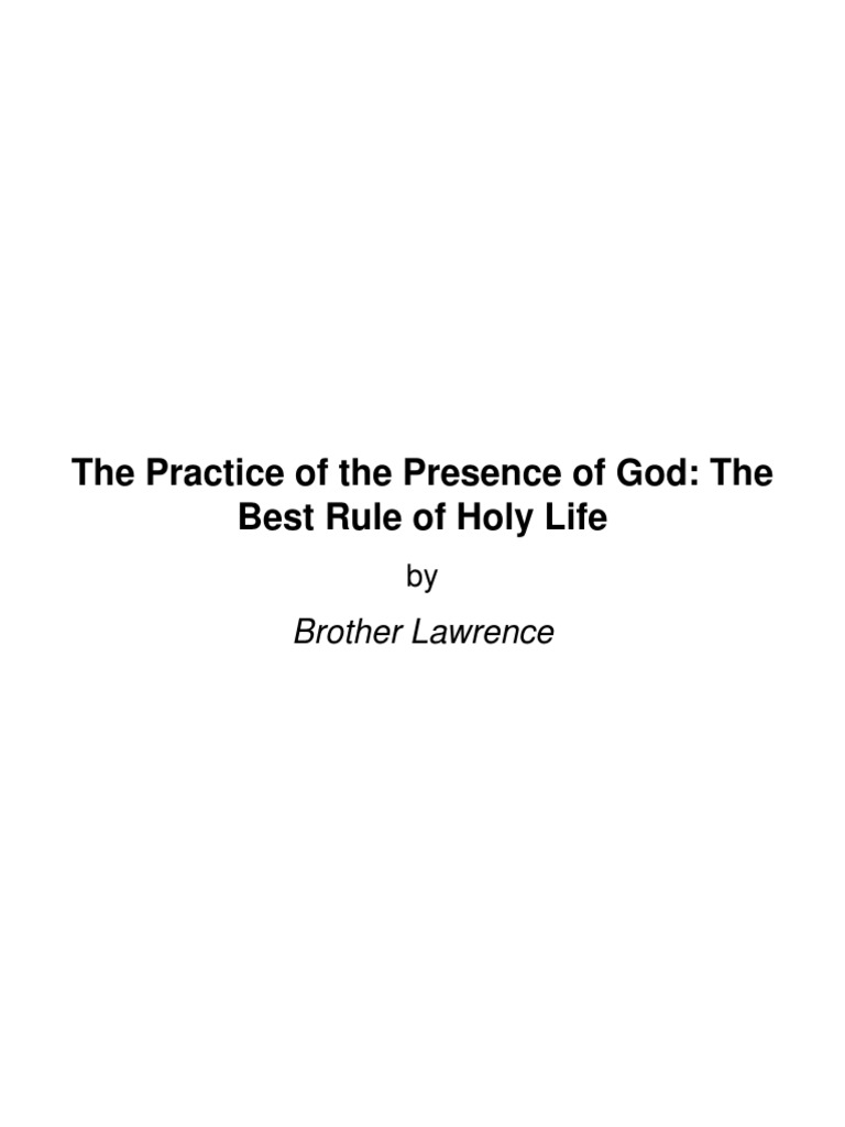 The Practice of His Presence | PDF | Love | Prayer