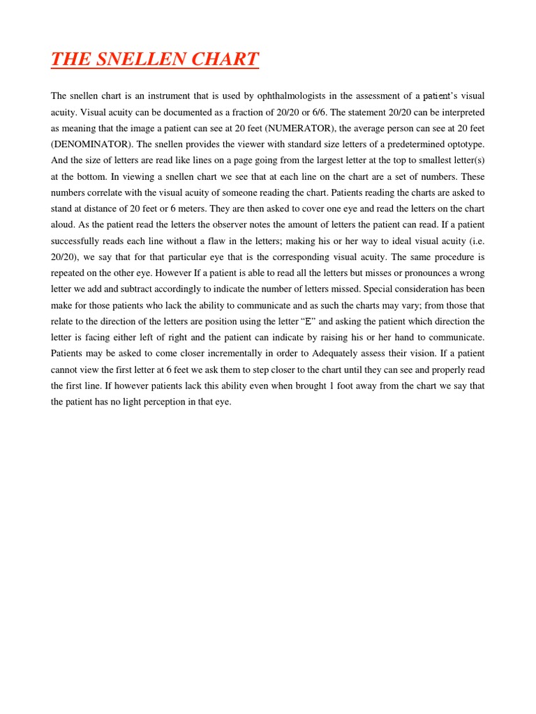 Snellen Chart | PDF
